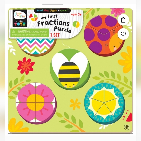 Bendon | Toys | Bendon Toys Giggle Grow My Fist Fraction Puzzle Nwt ...